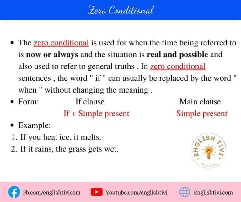 Conditional Sentences, If-clauses type 0, 1, 2, 3 & Mixed - Englishtivi