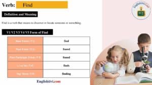 Find V1 V2 V3 V4 V5 Base Form, Past Simple, Past Participle Form of ...