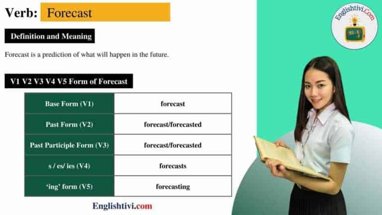 Forecast V1 V2 V3 V4 V5 Base Form, Past Simple, Past Participle Form of ...