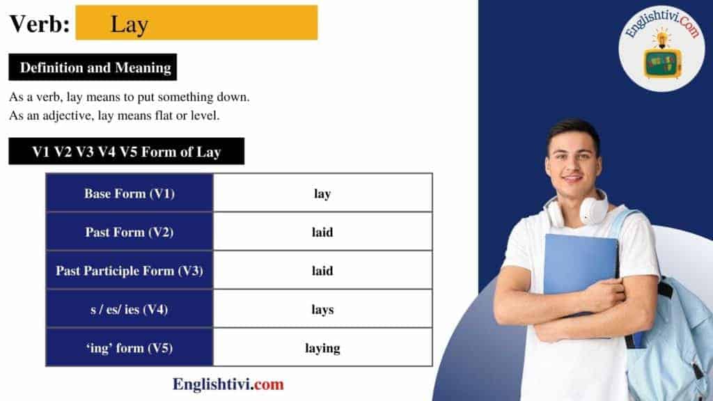 Lay V1 V2 V3 V4 V5 Base Form, Past Simple, Past Participle Form of Lay ...