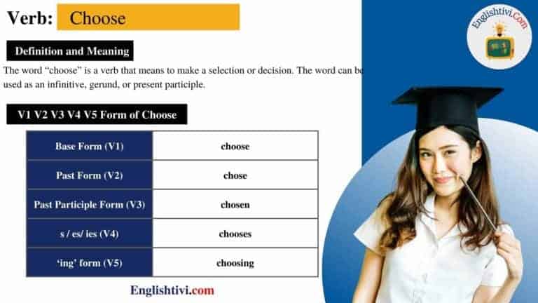 Choose V1 V2 V3 V4 V5 Base Form, Past Simple, Past Participle Form of ...