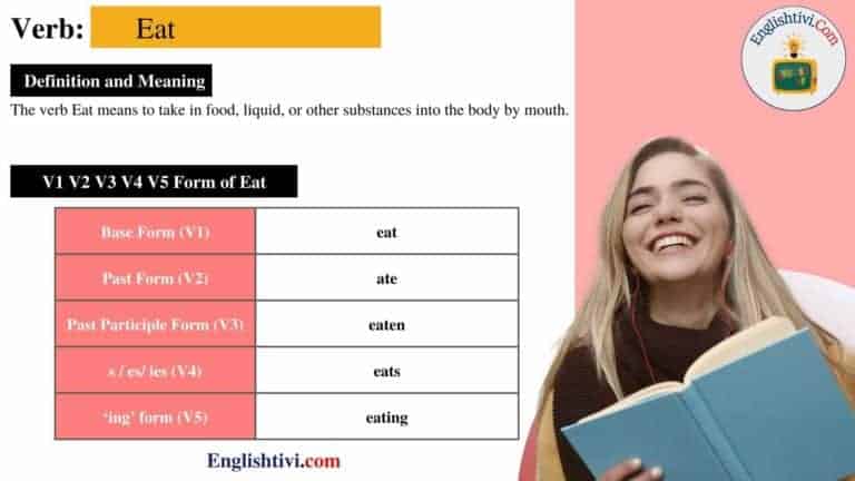 Eat V1 V2 V3 V4 V5 Base Form, Past Simple, Past Participle Form of Eat ...