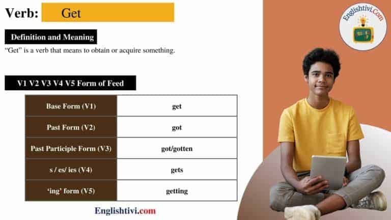 Get V1 V2 V3 V4 V5 Base Form, Past Simple, Past Participle Form of Get ...