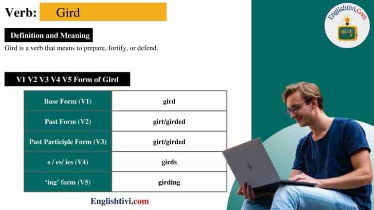 Gird V1 V2 V3 V4 V5 Base Form, Past Simple, Past Participle Form of ...