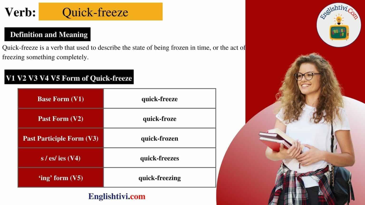 Quick freeze V1 V2 V3 V4 V5 Base Form Past Simple Past Participle Quick freeze V1 V2 V3 V4 V5 Base Form Past Simple Past Participle