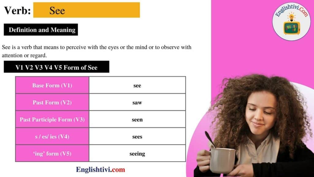See V1 V2 V3 V4 V5 Base Form, Past Simple, Past Participle Form of See ...