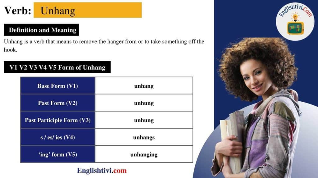 Unhang V1 V2 V3 V4 V5 Base Form, Past Simple, Past Participle Form of ...
