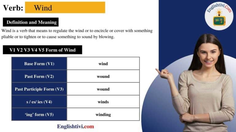 Wind V1 V2 V3 V4 V5 Base Form, Past Simple, Past Participle Form of ...