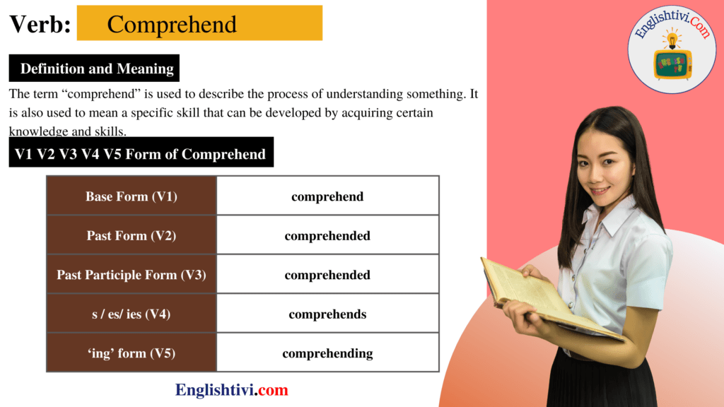 Comprehend V1 V2 V3 V4 V5 Base Form, Past Simple, Past Participle Form ...