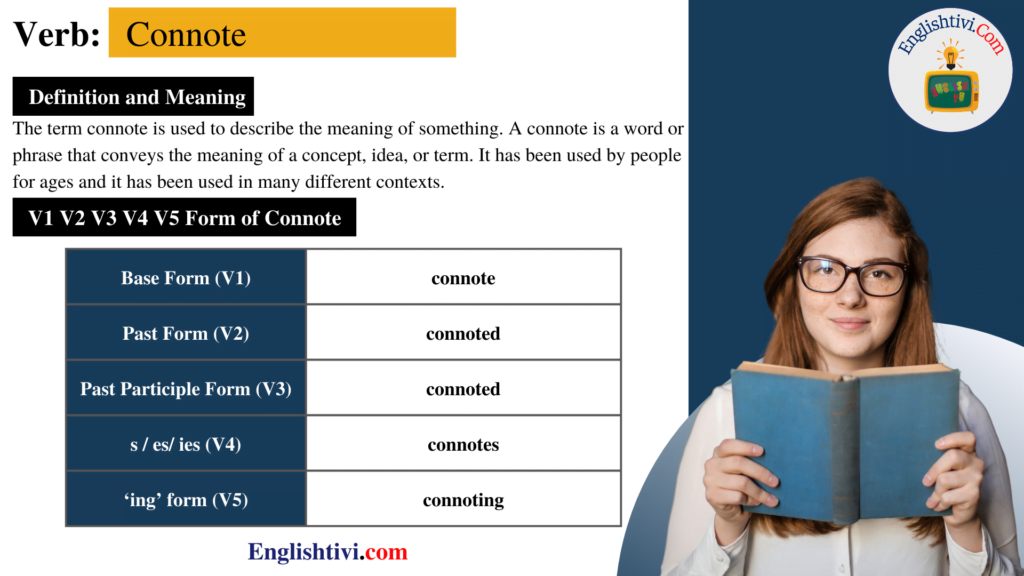 Connote V1 V2 V3 V4 V5 Base Form, Past Simple, Past Participle Form of ...