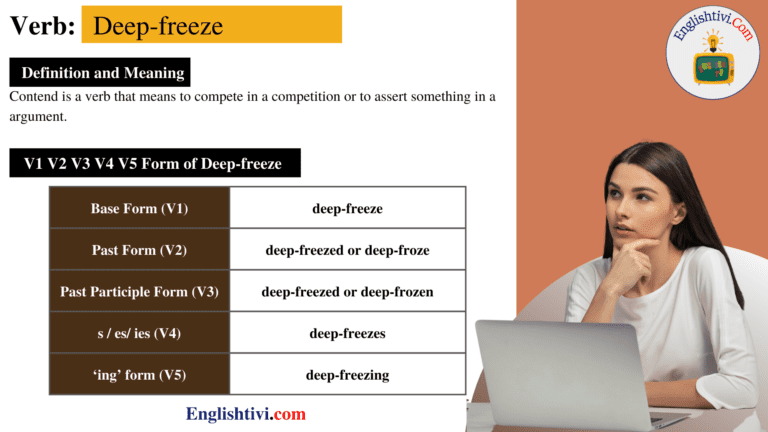 Deep-freeze V1 V2 V3 V4 V5 Base Form, Past Simple, Past Participle Form ...