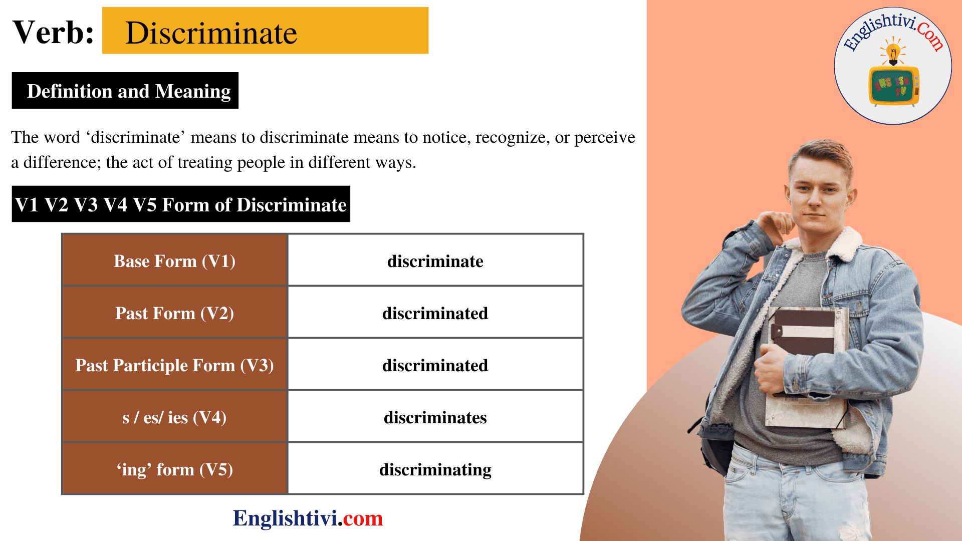 Discriminate V1 V2 V3 V4 V5 Base Form, Past Simple, Past Participle ...