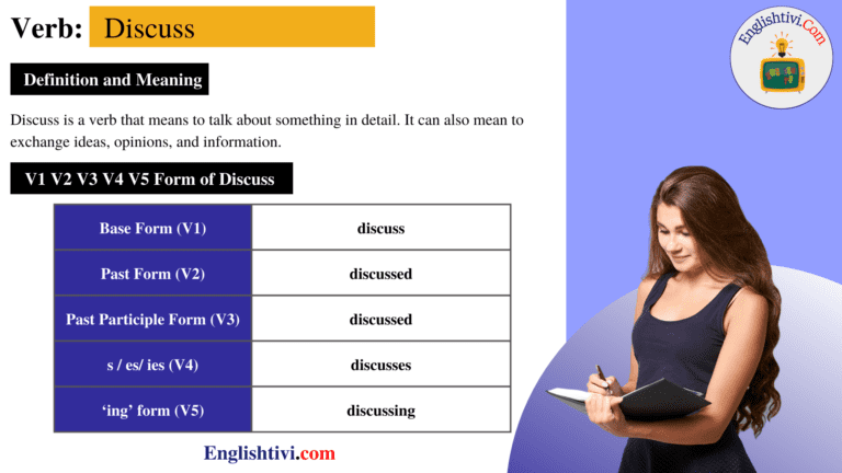 Discuss V1 V2 V3 V4 V5 Base Form, Past Simple, Past Participle Form of ...