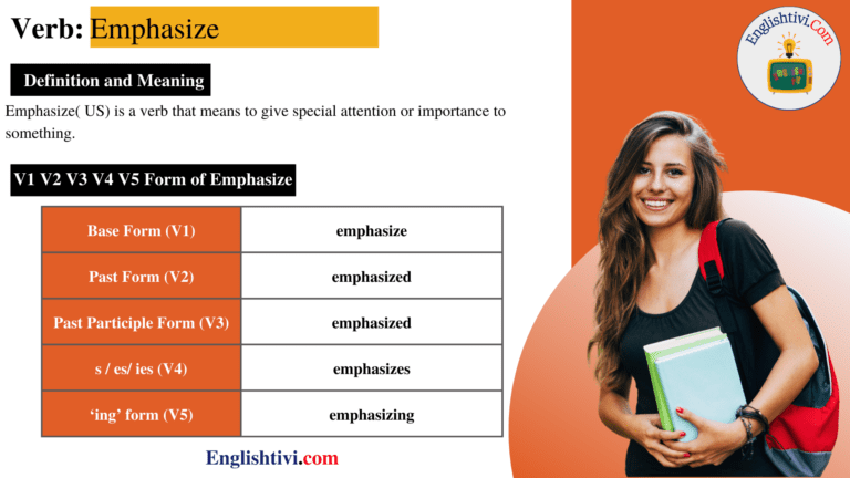 Emphasize V1 V2 V3 V4 V5 Base Form, Past Simple, Past Participle Form ...