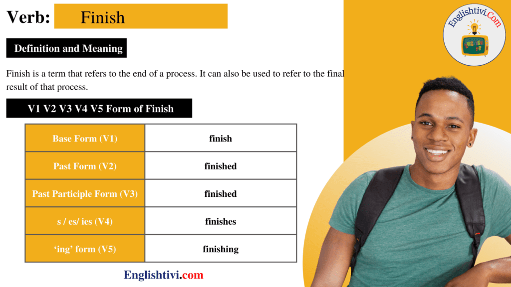 Finish V1 V2 V3 V4 V5 Base Form, Past Simple, Past Participle Form of ...