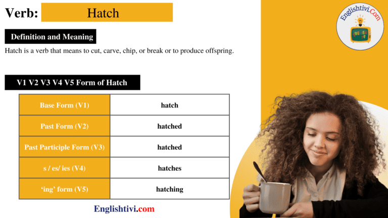 Hatch V1 V2 V3 V4 V5 Base Form, Past Simple, Past Participle Form of ...