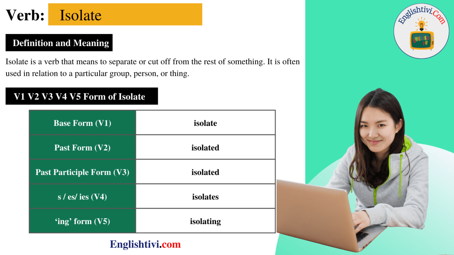 Isolate V1 V2 V3 V4 V5 Base Form, Past Simple, Past Participle Form of ...