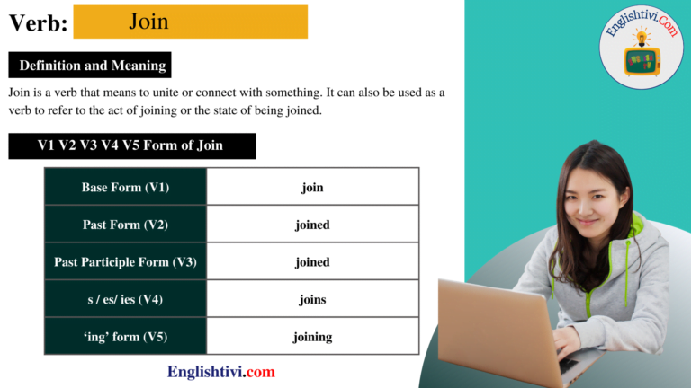 Join V1 V2 V3 V4 V5 Base Form, Past Simple, Past Participle Form of ...