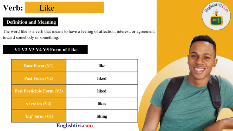 Like V1 V2 V3 V4 V5 Base Form, Past Simple, Past Participle Form of ...