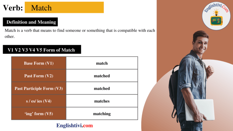 Match V1 V2 V3 V4 V5 Base Form, Past Simple, Past Participle Form of ...