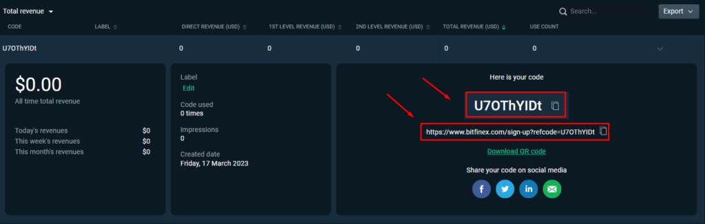 Bitfinex Referral Code: U7OThYIDt (Claim Sign Up Bonus 2023)